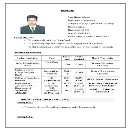 Resume of Kishor mote | PDF