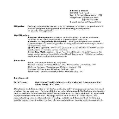 EdStroudCV3-7-15 | DOC | Manufacturing Industry | Industries