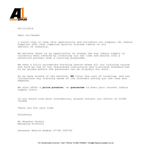 Introduction letter | PDF