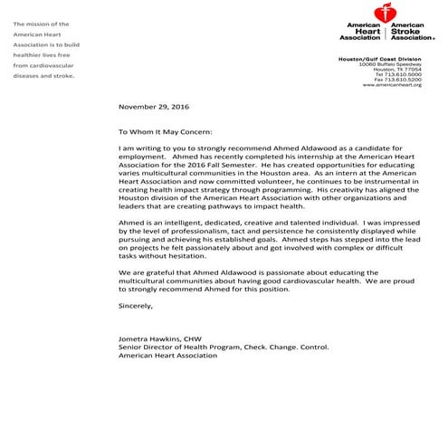 Ahmed Aldawood Recommendation Letter AHA | DOC