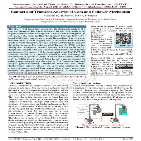 Contact and Transient Analysis of Cam and Follower Mechanism | PDF