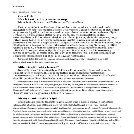 25 Csapó Endre - kockázatos ha szavaz a nép | PDF