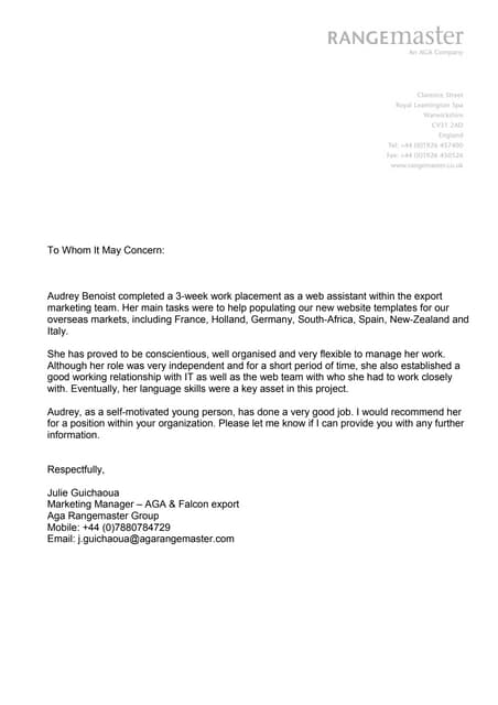 Recommendation letter BDP | PDF