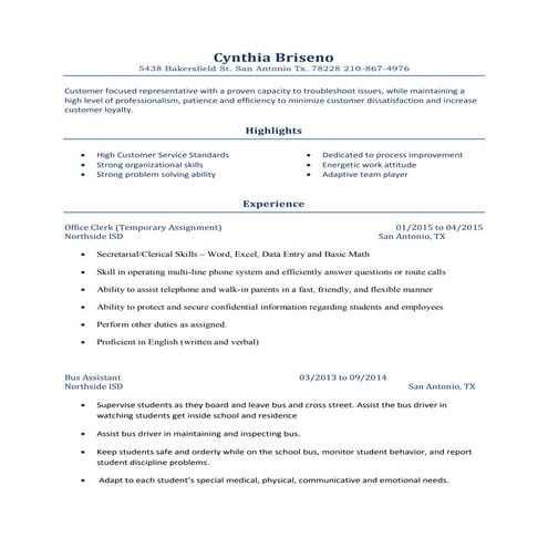 Cynthia Resume | PDF