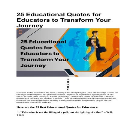 25 Best Educational Quotes for Educators | Future Education Magazine | PDF