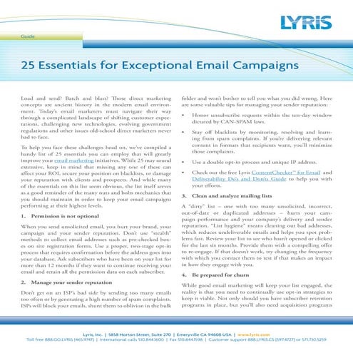25 essentials for exceptional email campaigns | PDF
