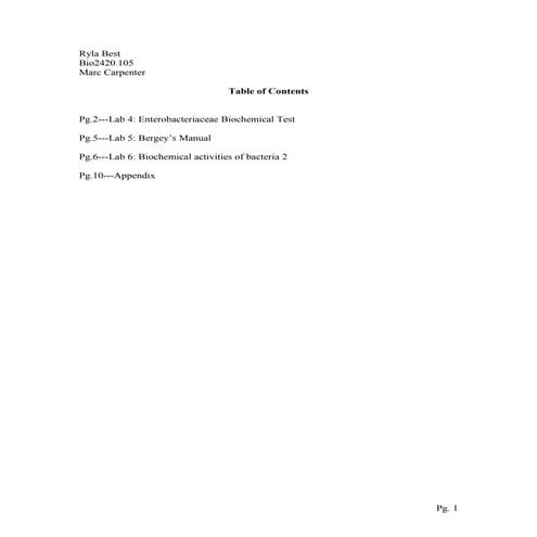 Enterobacteriaceae , Enterobacter and their Biochemical Test | DOCX