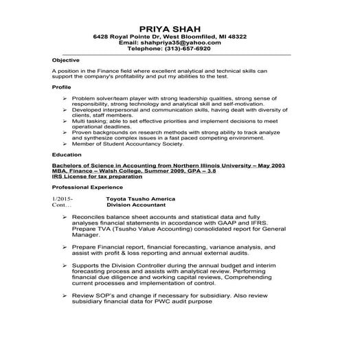 Priya Shah_Walsh College_MBA | DOC