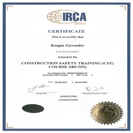 IRCA Construction Safety | PDF