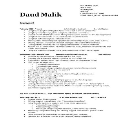 Daud Malik - CV Grad IT 2016 | DOCX