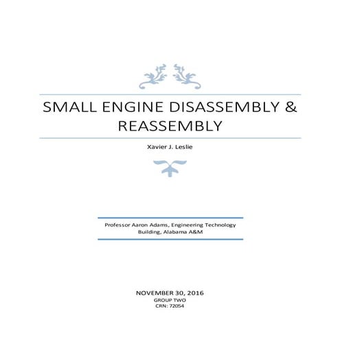 Small Engine Disassembly | DOCX
