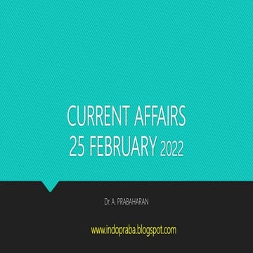 25 february 2022 current affairs | PPT