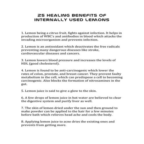 25 Health Benefits Of Lemons | PPS