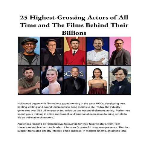 25 Highest-Grossing Actors of All Time and The Films Behind Their ...