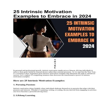 25 Intrinsic Motivation Examples to Embrace in 2024 | Future Education ...