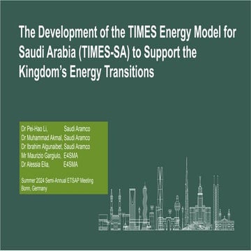 The Development of the TIMES Energy Model for Saudi Arabia (TIMES-SA ...