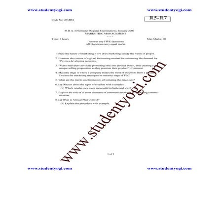 Mba 103-marketing management | DOC