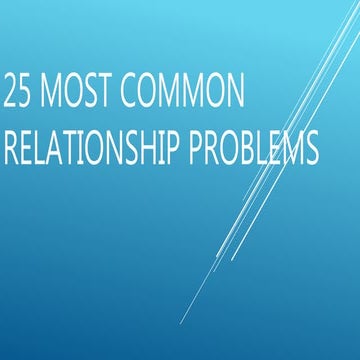 25 most common relationship problems | PPT