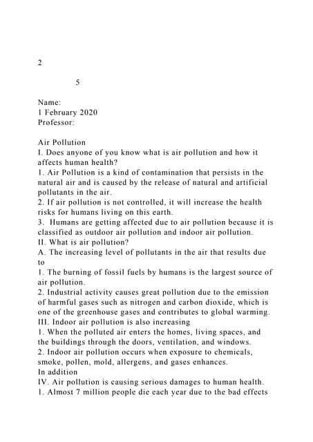 Effects of pollution on Human Health-Questionnaire | DOCX | Heart and ...