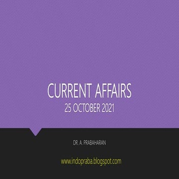 25 october 2021 current affairs | PPT