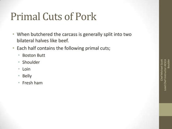 Primary and secondary cuts of meat | PPT