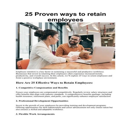 25 Proven ways to retain employees | Enterprise Wired | PDF