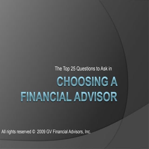 25 Questions For Financial Advisor | PPTX