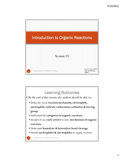 Types of Organic Reactions | PPT