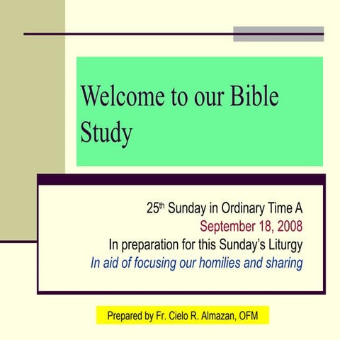25th Sunday A, Mass Readings | PPT