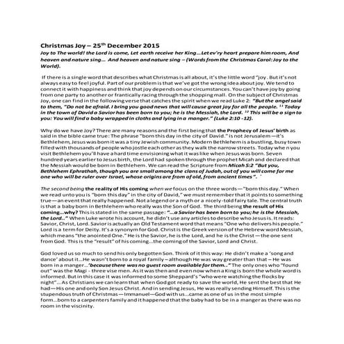 25th december 2015 christmas joy | DOCX | Christianity | Religion ...
