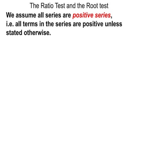 25 The Ratio Root And Ratio Comparison Test X Ppt