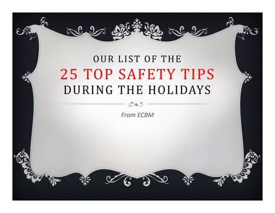 Playing it Safe - Holiday Safety in the Workplace | PDF