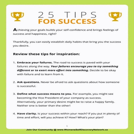 25 tips for success | PDF