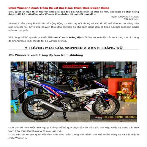 Chiếc Winner X Xanh Trắng Độ Lột Xác Hoàn Thiện Theo Design Riêng | PDF