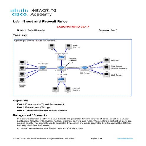 26.1.7 lab snort and firewall rules | PDF | Computer Networking | Computing