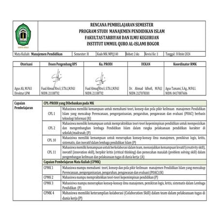 26. Fuad AR-IUQI Bogor. RPS Manajemen Pendidikan.pdf