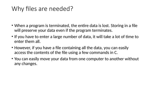 Files C Programming Handling In Computer Programming Ppt 8747