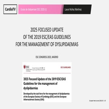 Guías ESC/EAS dislipemias ESC Congress 2025 (I) | PDF
