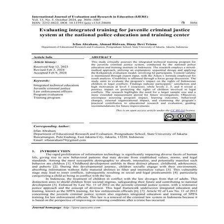 Evaluating integrated training for juvenile criminal justice system at ...