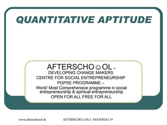 Quantitative Aptitude & Mathematics 13 October | PPT
