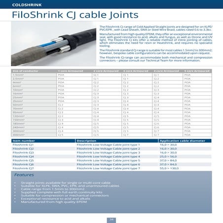 ABB Kabeldon Premolded Cable Joints Type SOJ 12kV - 36kV | PDF