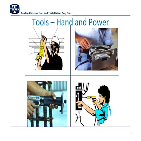 26- Hand Power Tools.ppt/Power Tools – Precautions Electric Cords | PPT
