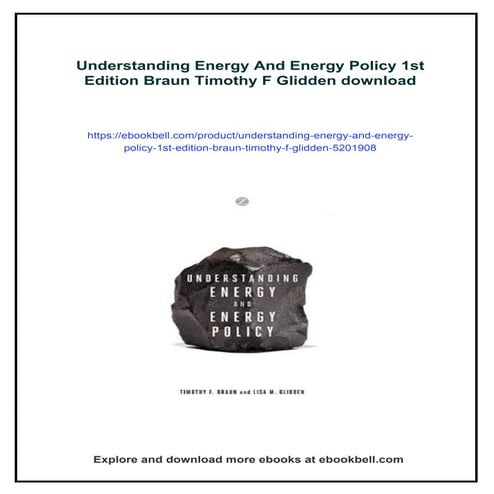Understanding Energy And Energy Policy 1st Edition Braun Timothy F ...