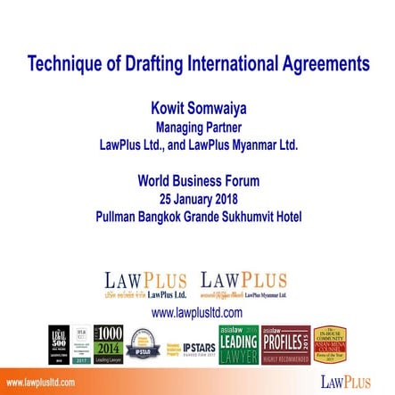 Technique of Drafting International Agreements | PPT