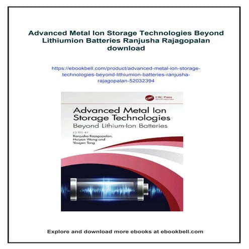 Advanced Metal Ion Storage Technologies Beyond Lithiumion Batteries ...