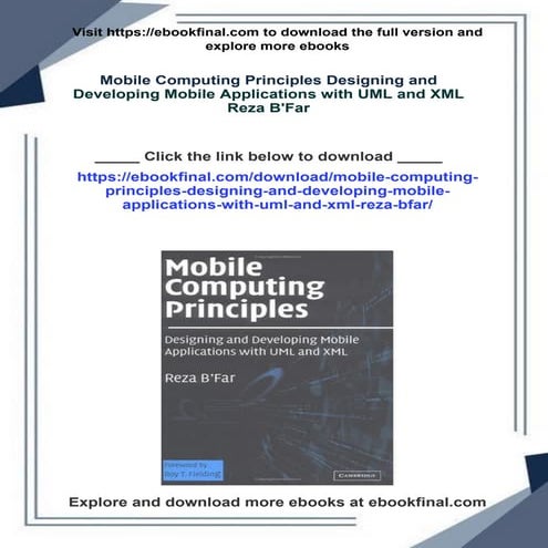 Mobile Computing Principles Designing and Developing Mobile Applications with UML and XML Reza B ...