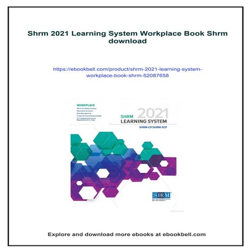 Shrm 2021 Learning System Workplace Book Shrm | PDF