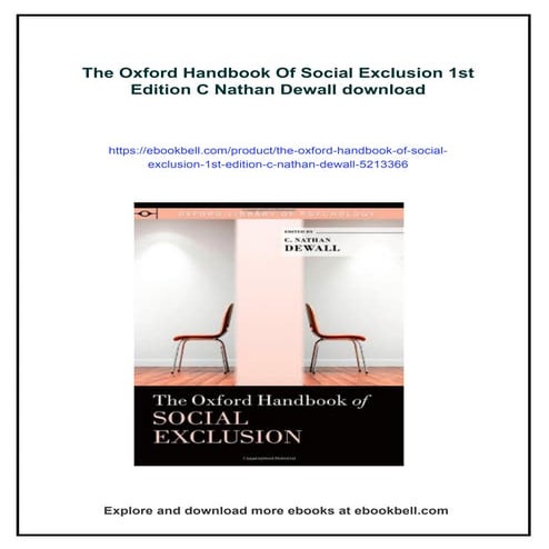 The Oxford Handbook Of Social Exclusion 1st Edition C Nathan Dewall | PDF