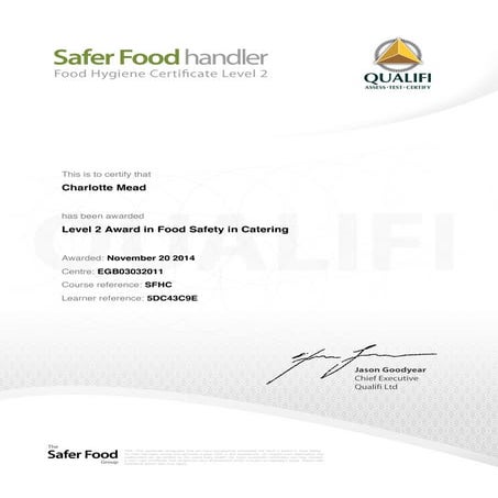 food hygiene certificate | PDF