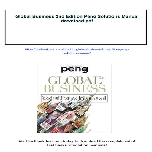 Global Business 2nd Edition Peng Solutions Manual | PDF